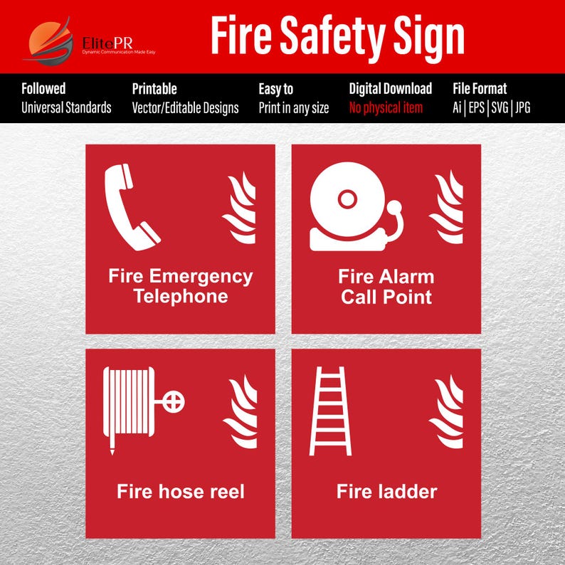 Fire Safety Signs | Printable Fire Equipment Label | Emergency Fire ...