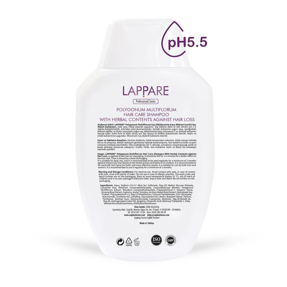 Lappare Hair Care Shampoo - Polygonum Multiflorum, Biotin, Procapil ...