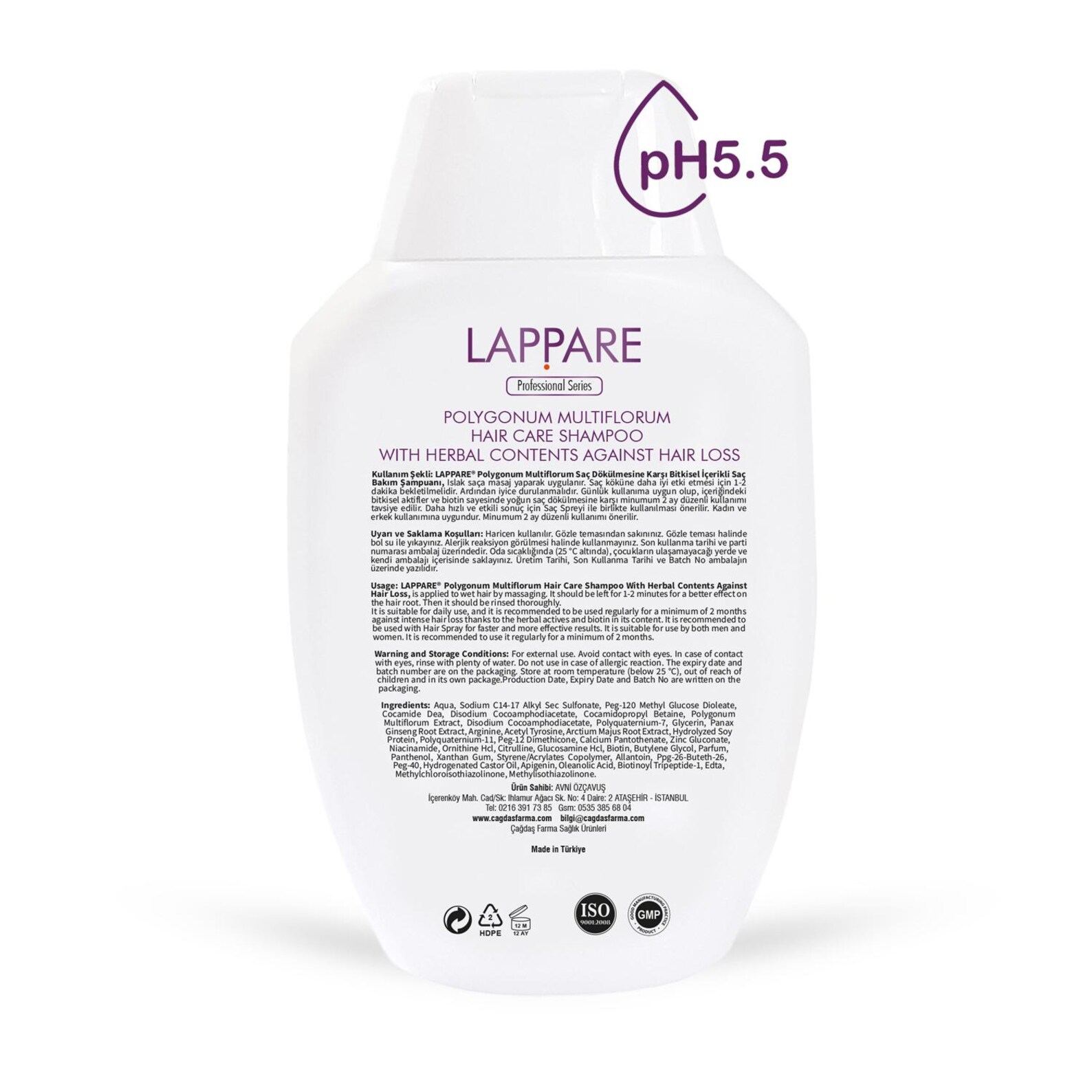 Lappare Hair Care Shampoo - Polygonum Multiflorum, Biotin, Procapil ...