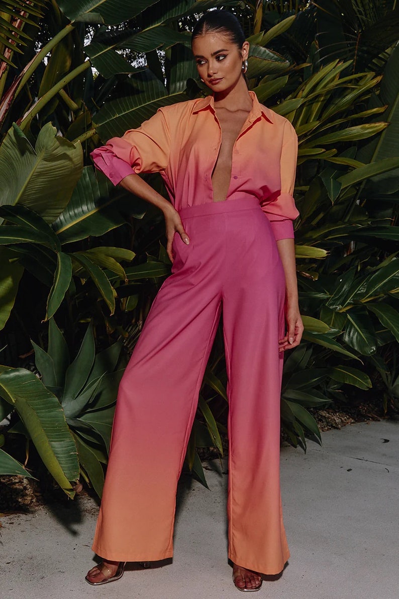 2 Shade Russian Satin Co Ord Set for Women, Co-ord Set Gift for Wife ...