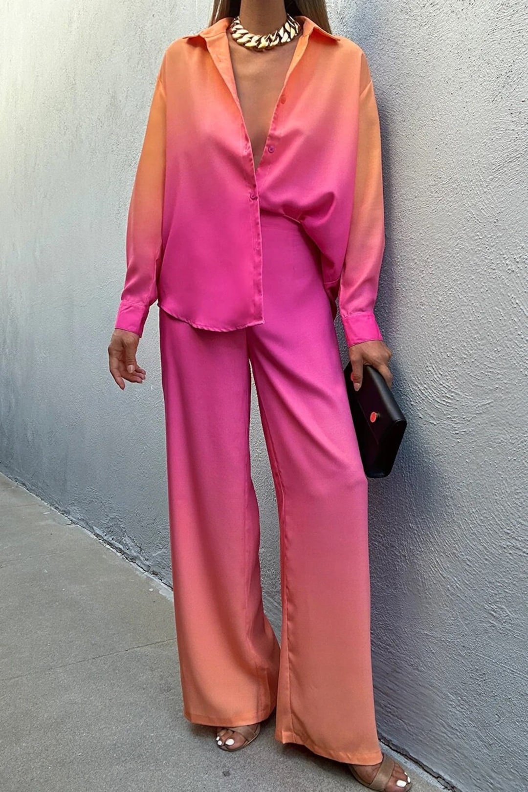 2 Shade Russian Satin Co Ord Set for Women, Co-ord Set Gift for Wife ...