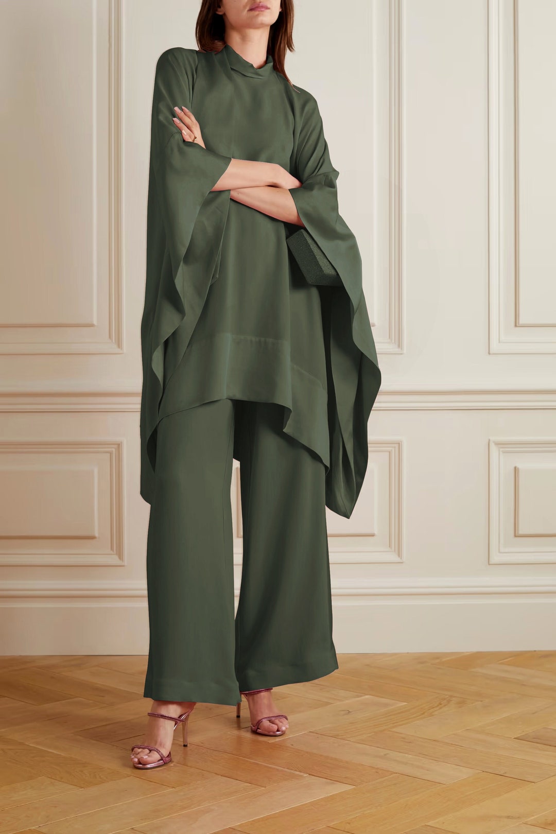 Home Wear Full Pair, Modest Set Women Outfit, Office Wear Kaftan for ...