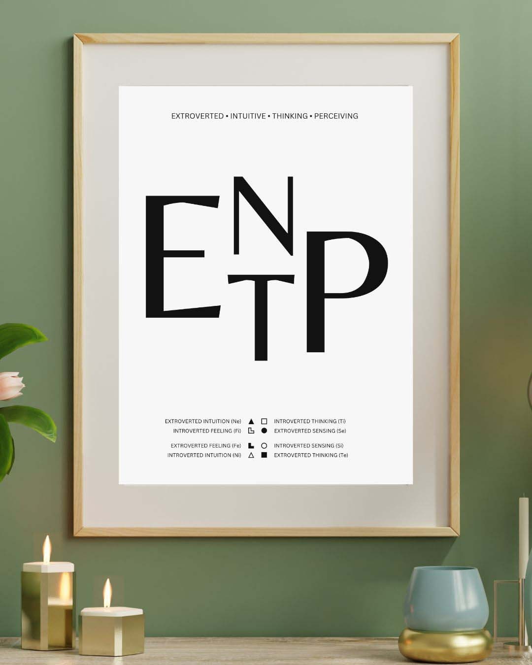ENTP Type Poster, Socionics Functions Poster, MBTI, Personality Type Gift, Minimalist Poster ...
