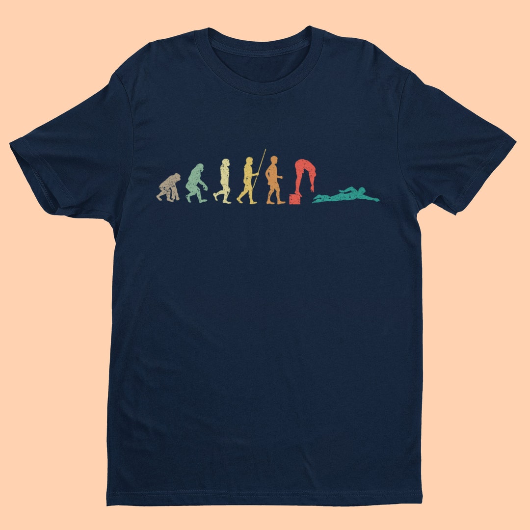 Evolution of Swimming T Shirt From Ape Through Prehistoric Man to ...