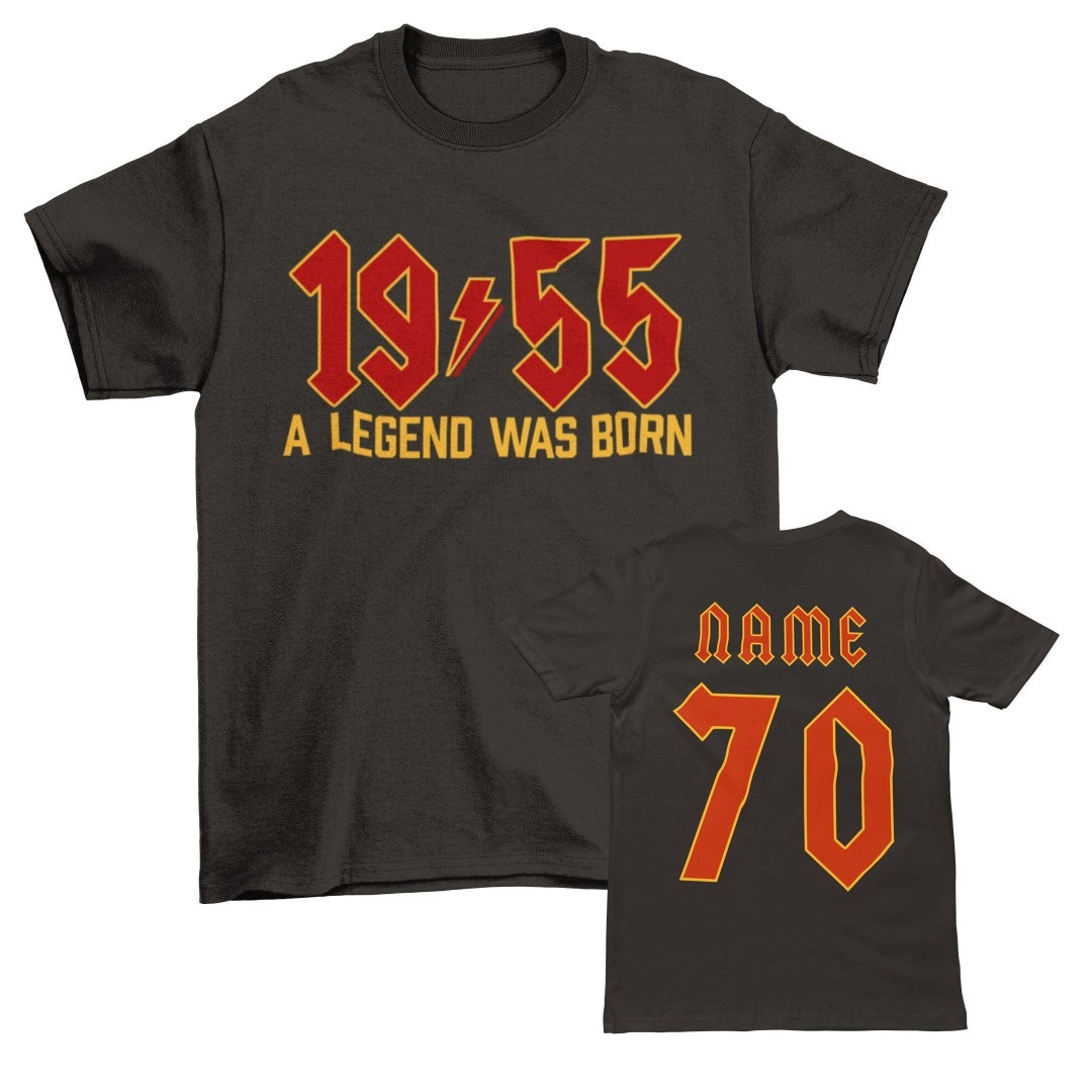 2025 Birthday PERSONALISED 70th T Shirt 1955 A Legend Was Born With Name on Back - Etsy