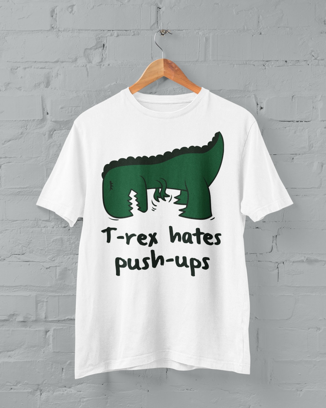 T Rex Hates Push Ups Funny Dinosaur Joke T Shirt - Etsy