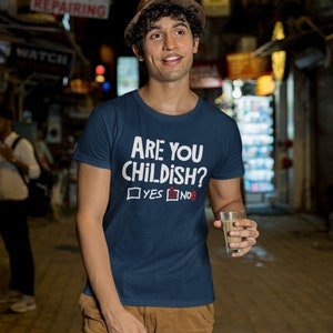 RUDE Funny T Shirt Are You Childish Vandalised Questionnaire Style - Etsy