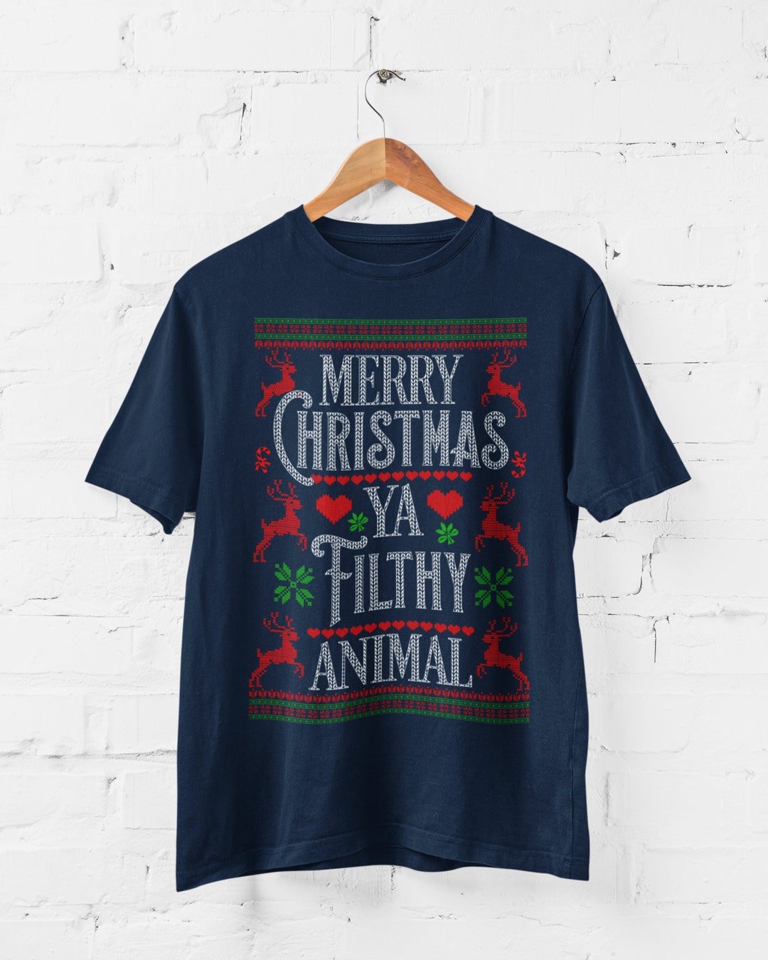 Merry Christmas Ya Filthy Animal Funny Christmas T Shirt Xmas Jumper ...