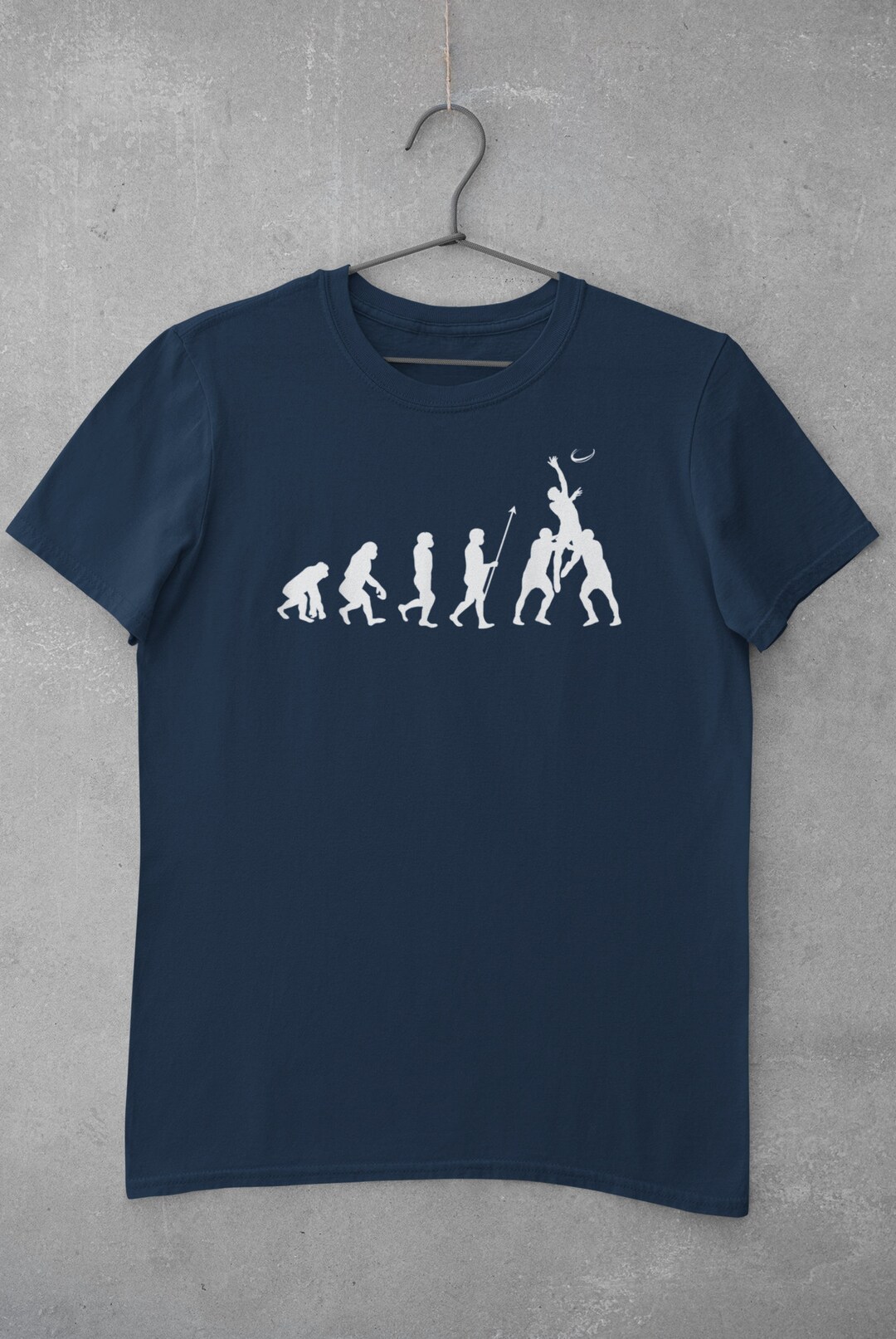 Evolution of Rugby T-shirt: Darwin Style Lineout Tee - Etsy UK