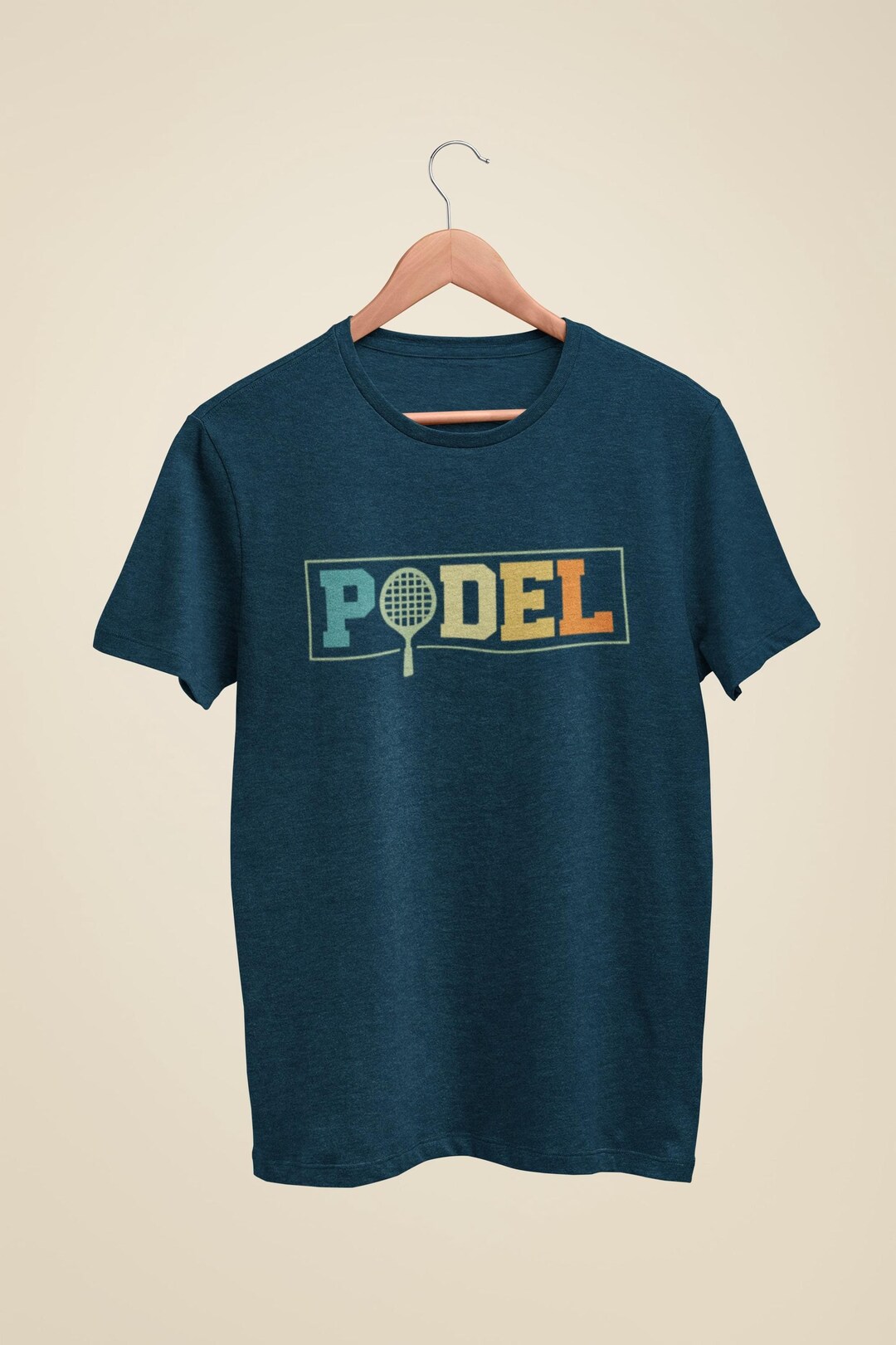 Retro Rainbow Padel Racket T-shirt: Stylish Sports Tee - Etsy