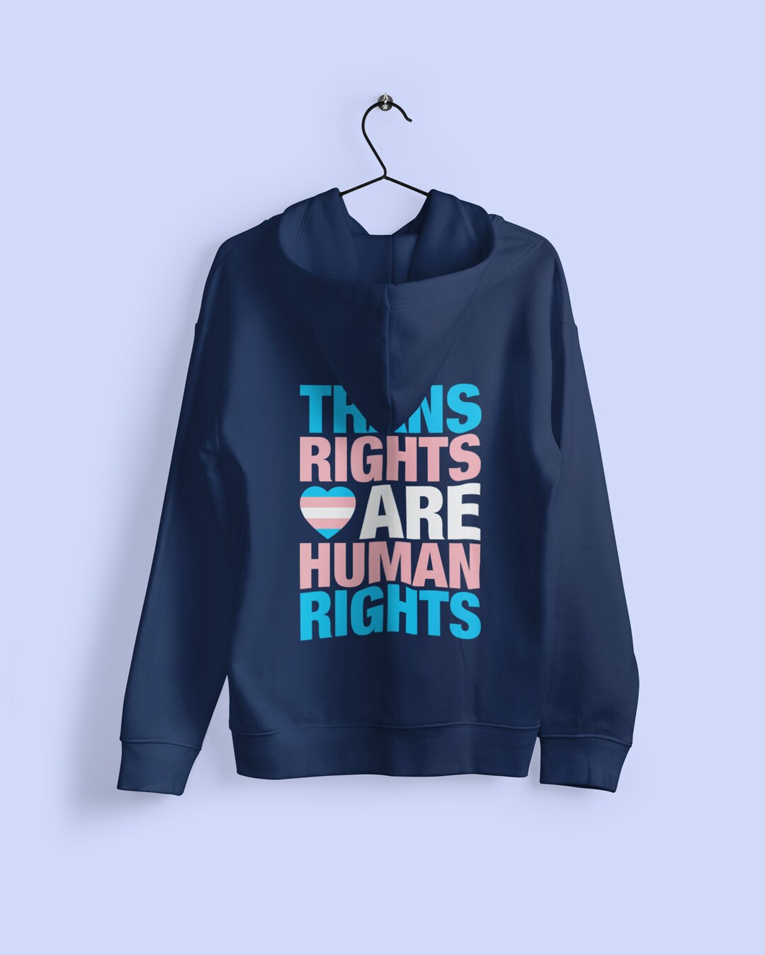 Activist Hoodie Trans Rights Are Human Rights Back Print With ...