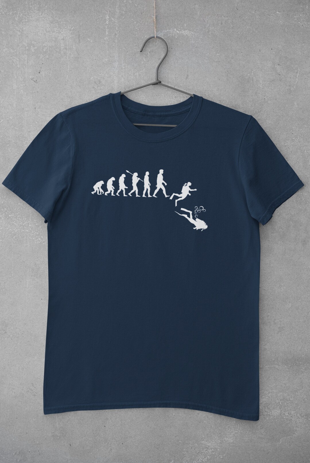 Evolution of Scuba Diving T Shirt From Ape Through Prehistoric Man to ...