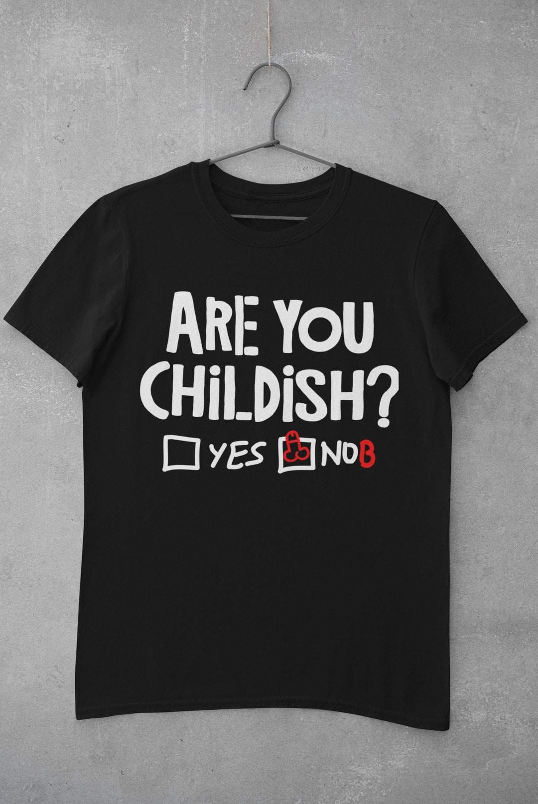 RUDE Funny T Shirt Are You Childish Vandalised Questionnaire Style - Etsy
