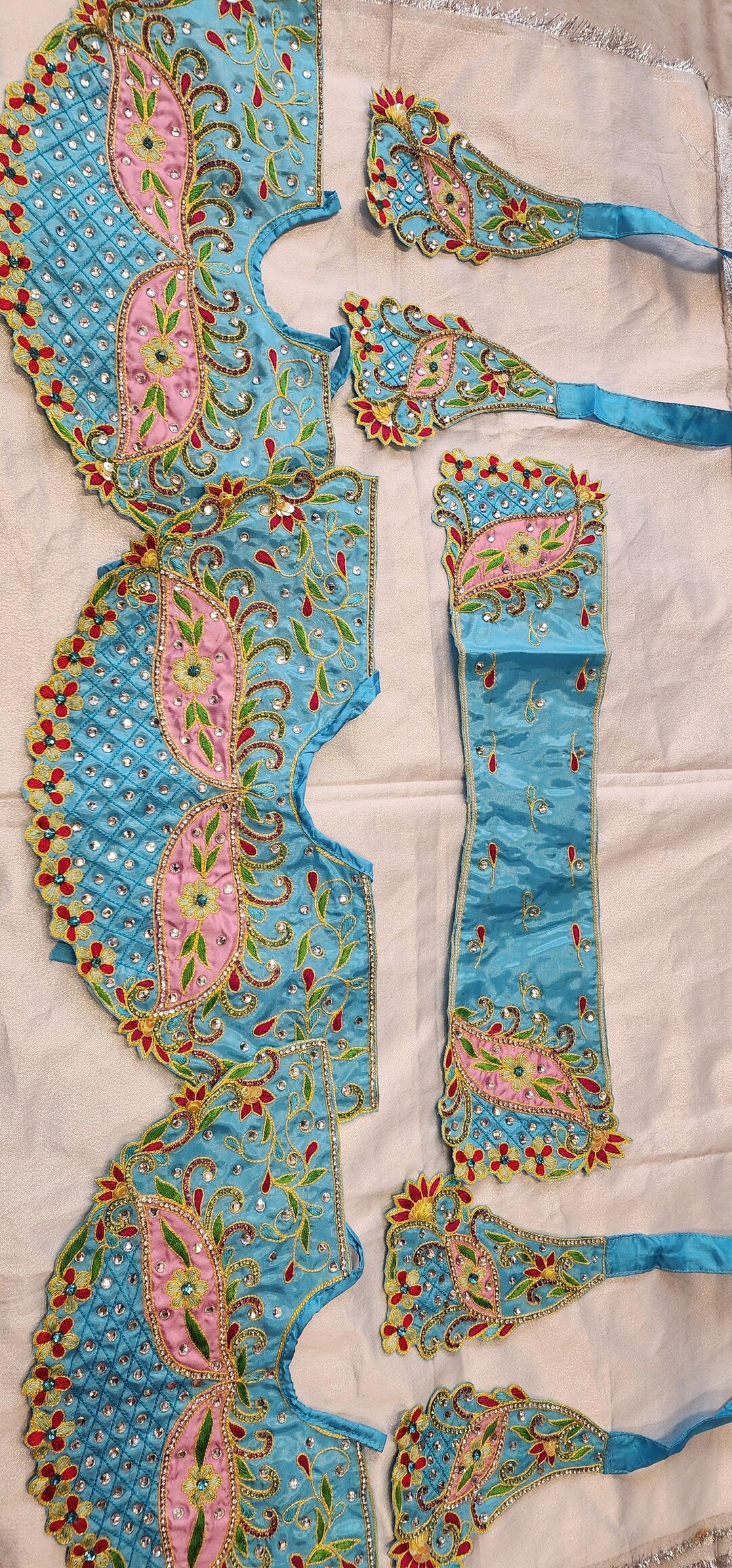 Vrindavan Embroidered Jagannath Baldev Subhadra Dress, Handmade Deity ...