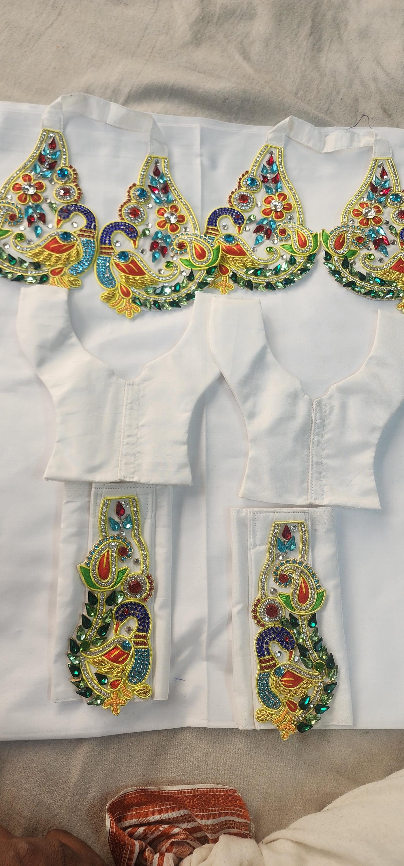 Handmade Vrindavan Gaura Nitai Dress, Embroidered Devotional Outfit for ...
