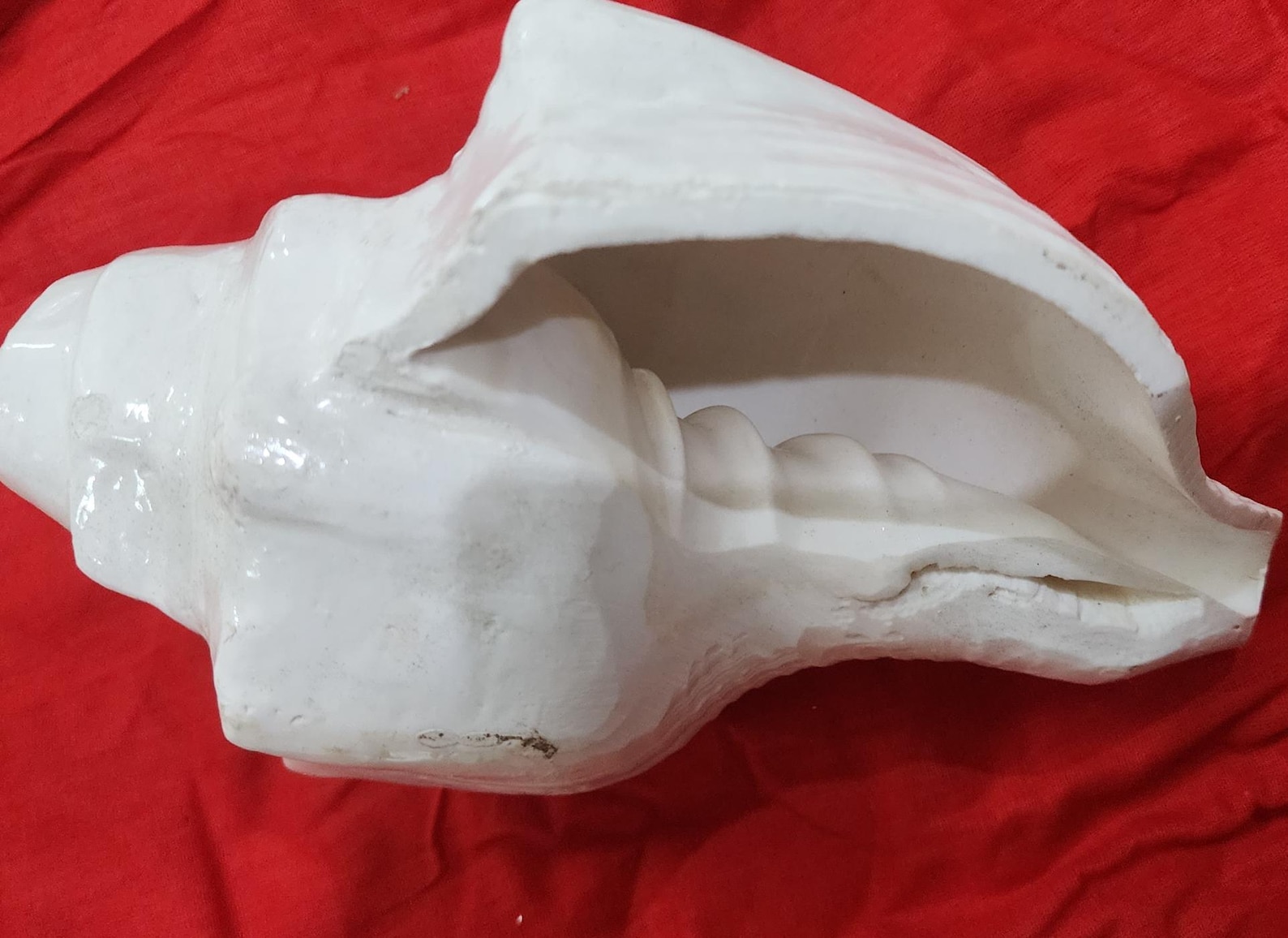 Sacred Pooja Shankh, Natural Conch Shell, Hindu Temple Shankh, Blowing ...