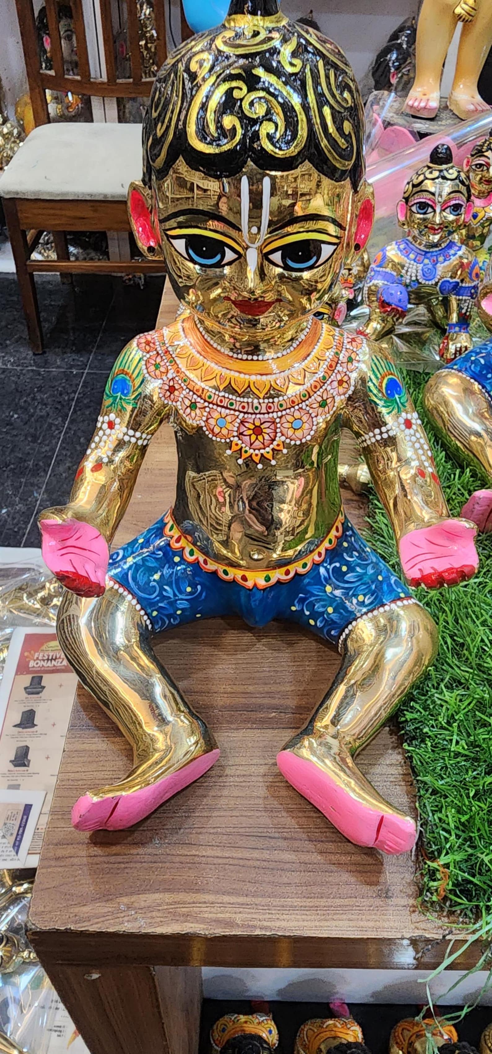 10nch Laddu Gopal Super Fine Brass,sitting Lala Called Laddu Gopal ...