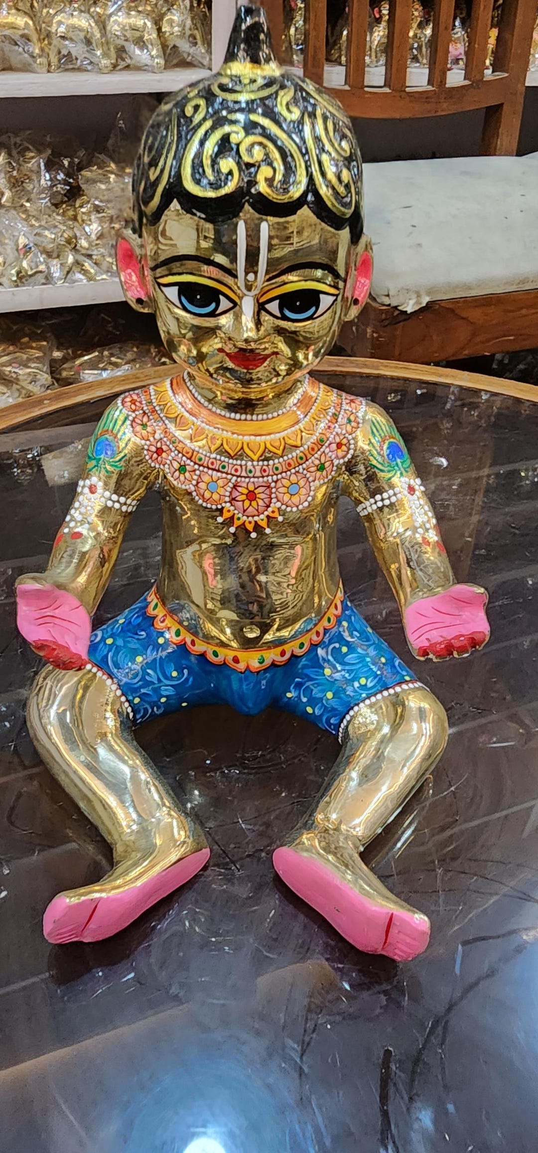 10nch Laddu Gopal Super Fine Brass,sitting Lala Called Laddu Gopal ...