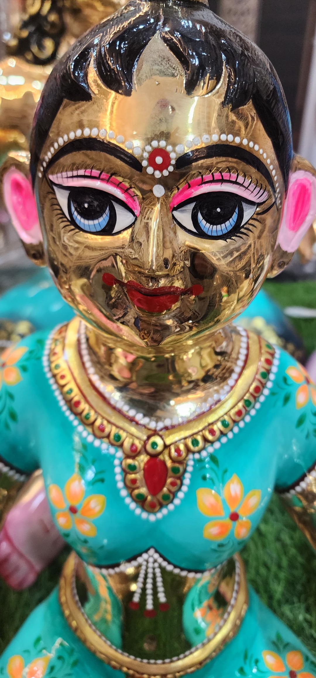 14-inch Brass Ladli Ji Radha Rani Idol | Handmade Brass Murti ...