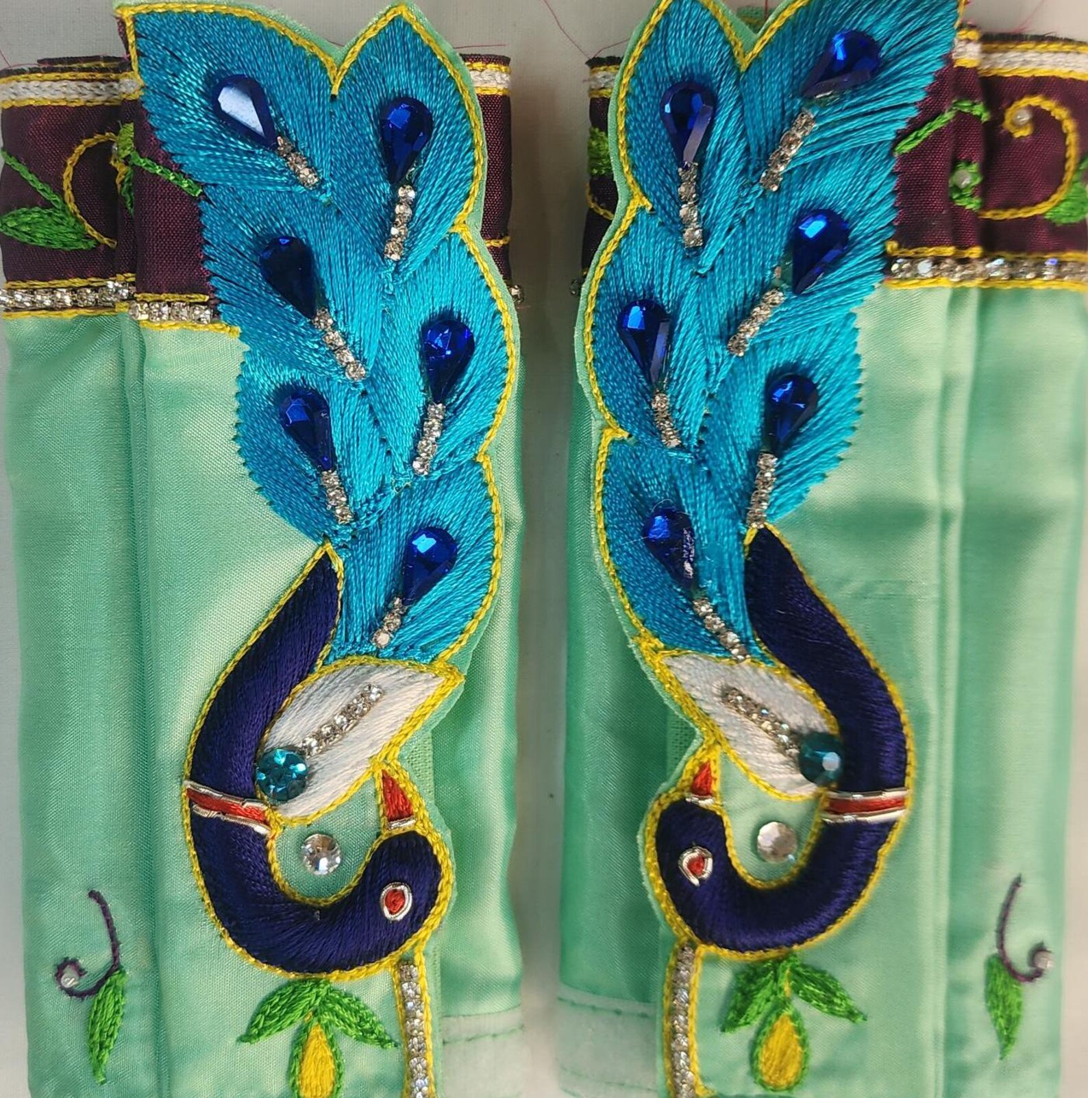 Beautiful Embroidered Gaura Nitai Outfit, Handmade Devotional Dress for ...
