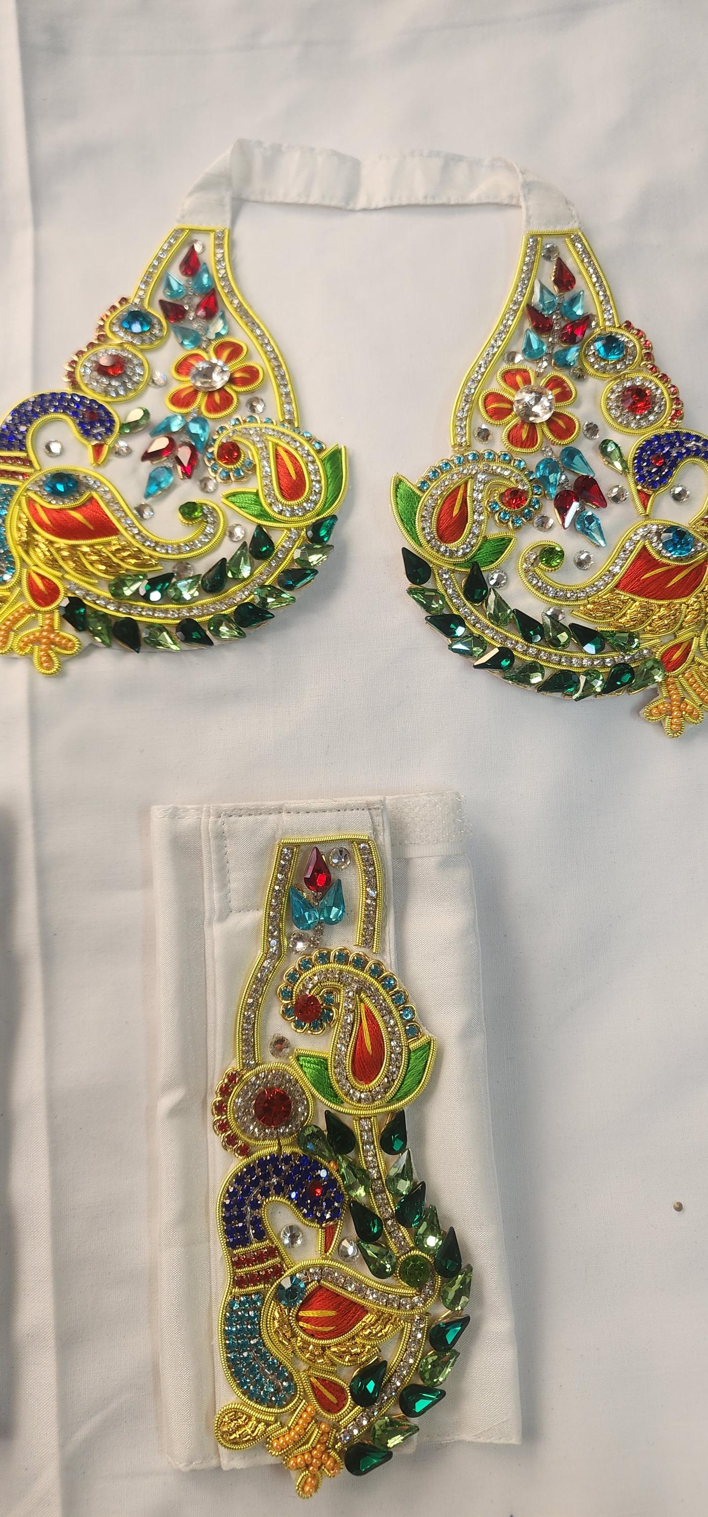 Handmade Vrindavan Gaura Nitai Dress, Embroidered Devotional Outfit for ...
