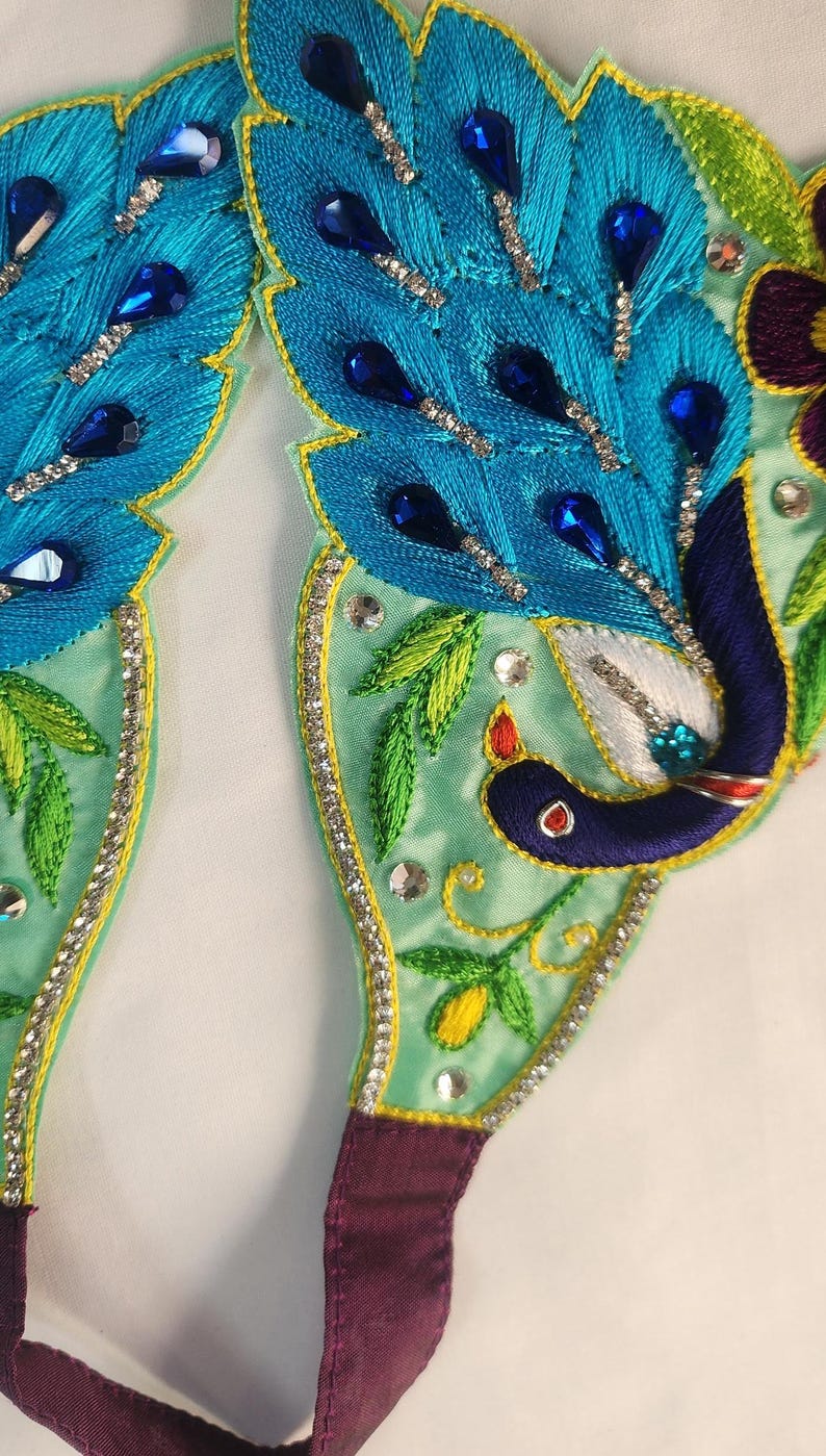 Beautiful Embroidered Gaura Nitai Outfit, Handmade Devotional Dress for ...