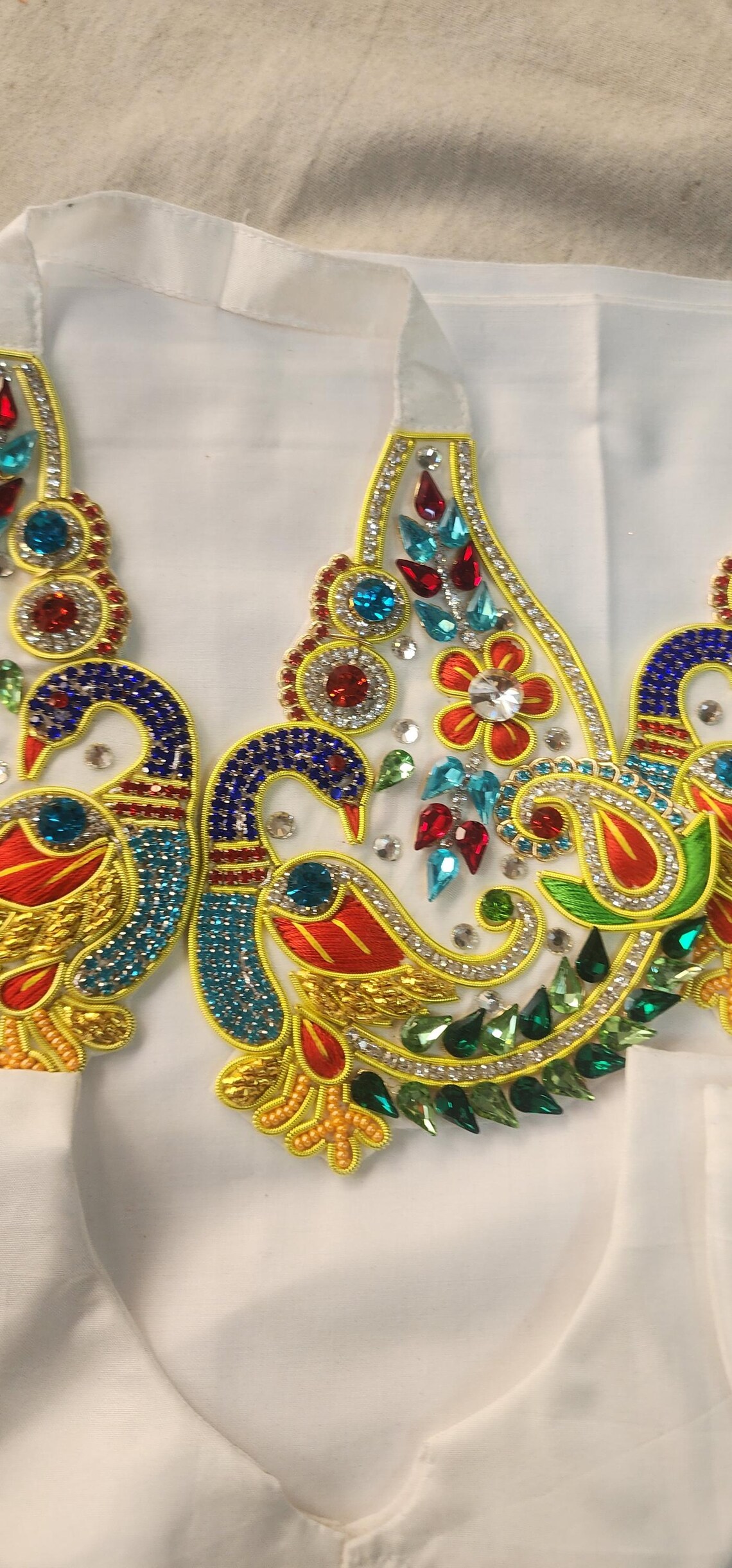 Handmade Vrindavan Gaura Nitai Dress, Embroidered Devotional Outfit for ...