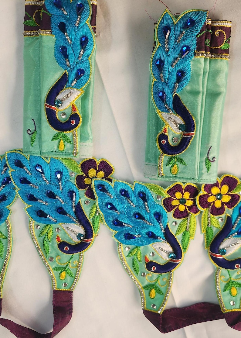 Beautiful Embroidered Gaura Nitai Outfit, Handmade Devotional Dress for ...