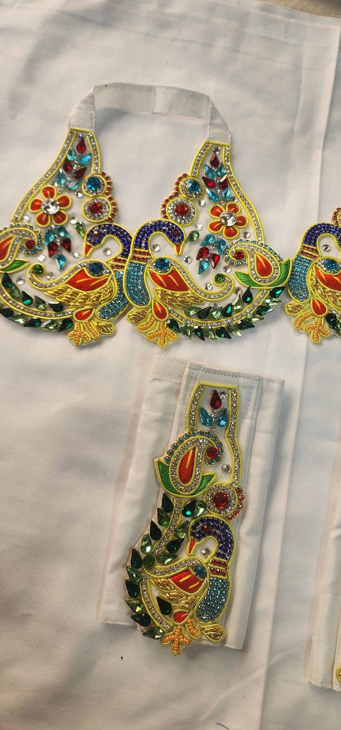 Handmade Vrindavan Gaura Nitai Dress, Embroidered Devotional Outfit for ...