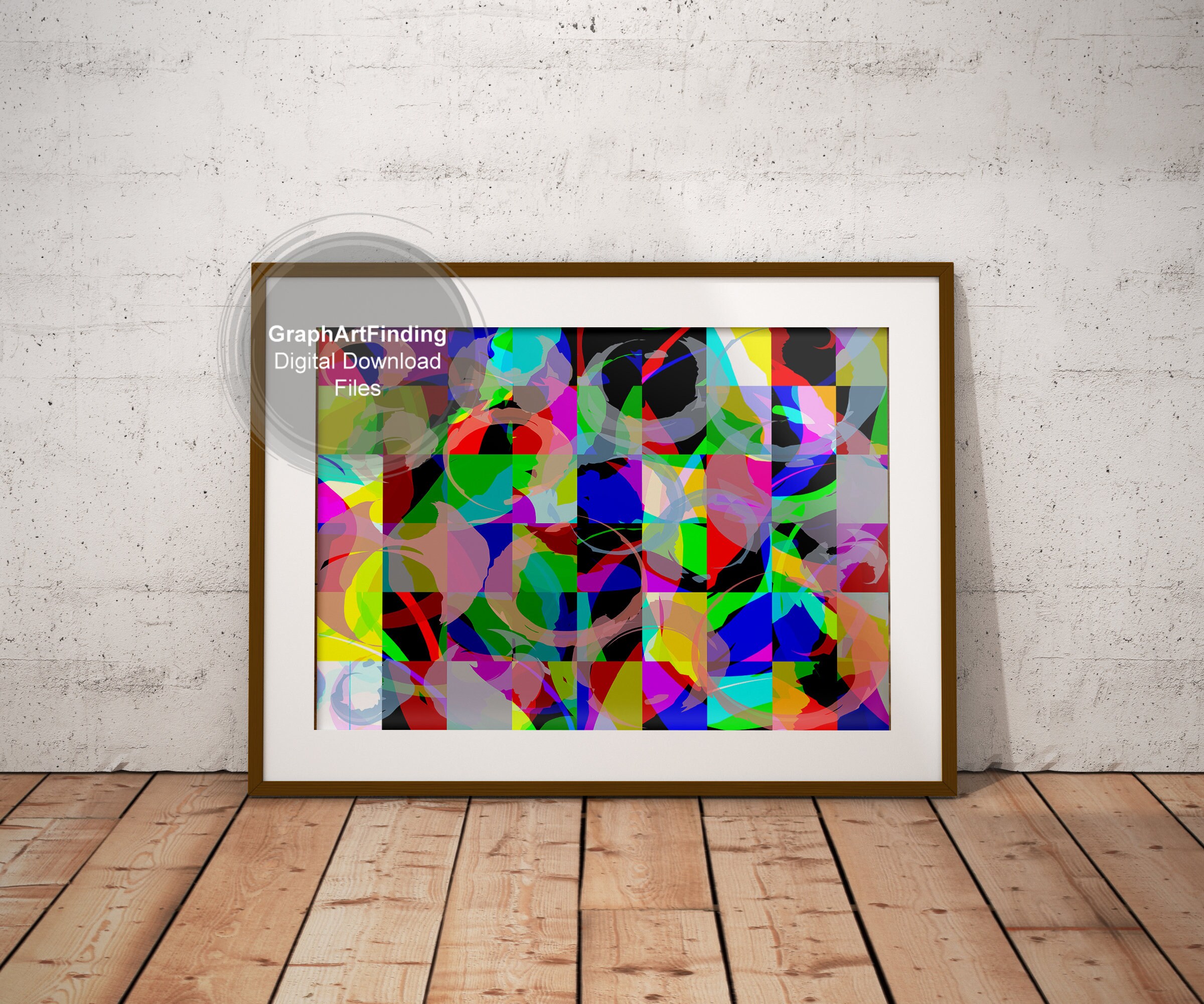 Stylish Colorful Printable Rectangle Design With Squares for Living ...
