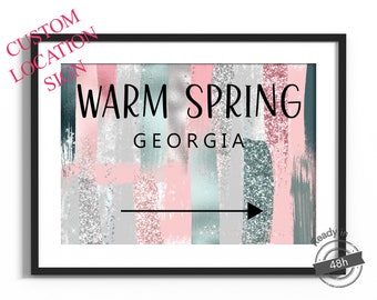 Preppy Location Sign - Etsy