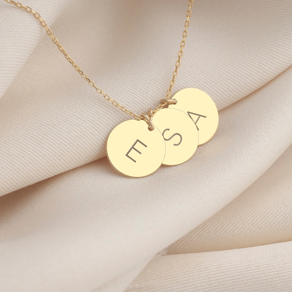 Gold Disc Necklace - Etsy