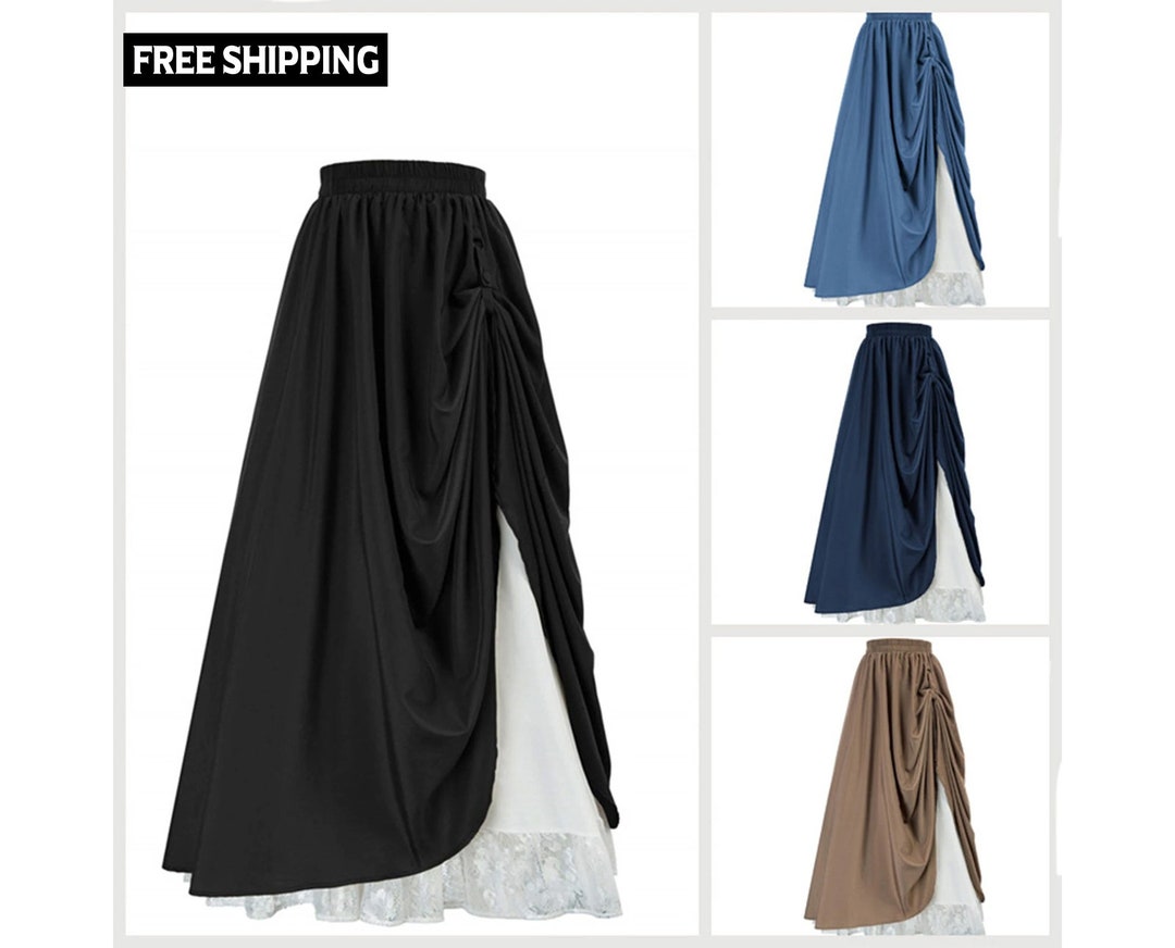 Renaissance Victorian Maxi Skirt Pleated Long Circle Skirt - Etsy