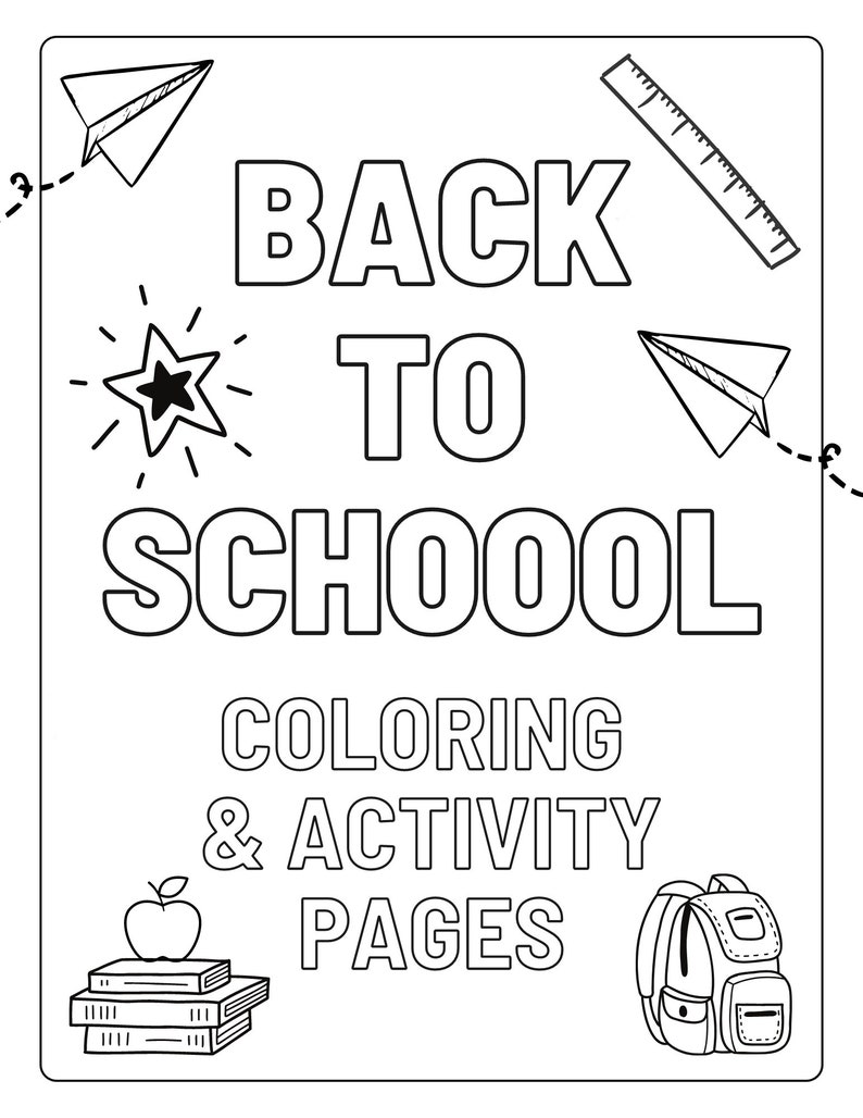 Back to School Coloring and Activity Pages: Downloadable Printable for ...