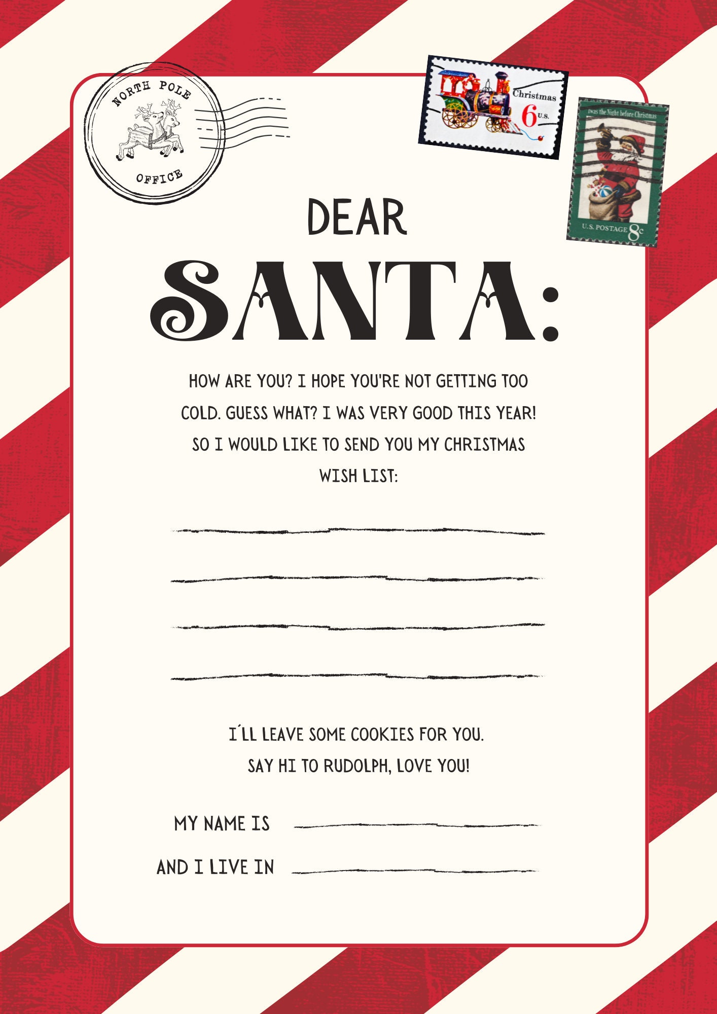 Letter to Santa | Santa Letter | Kids Letter to Santa | Printable ...