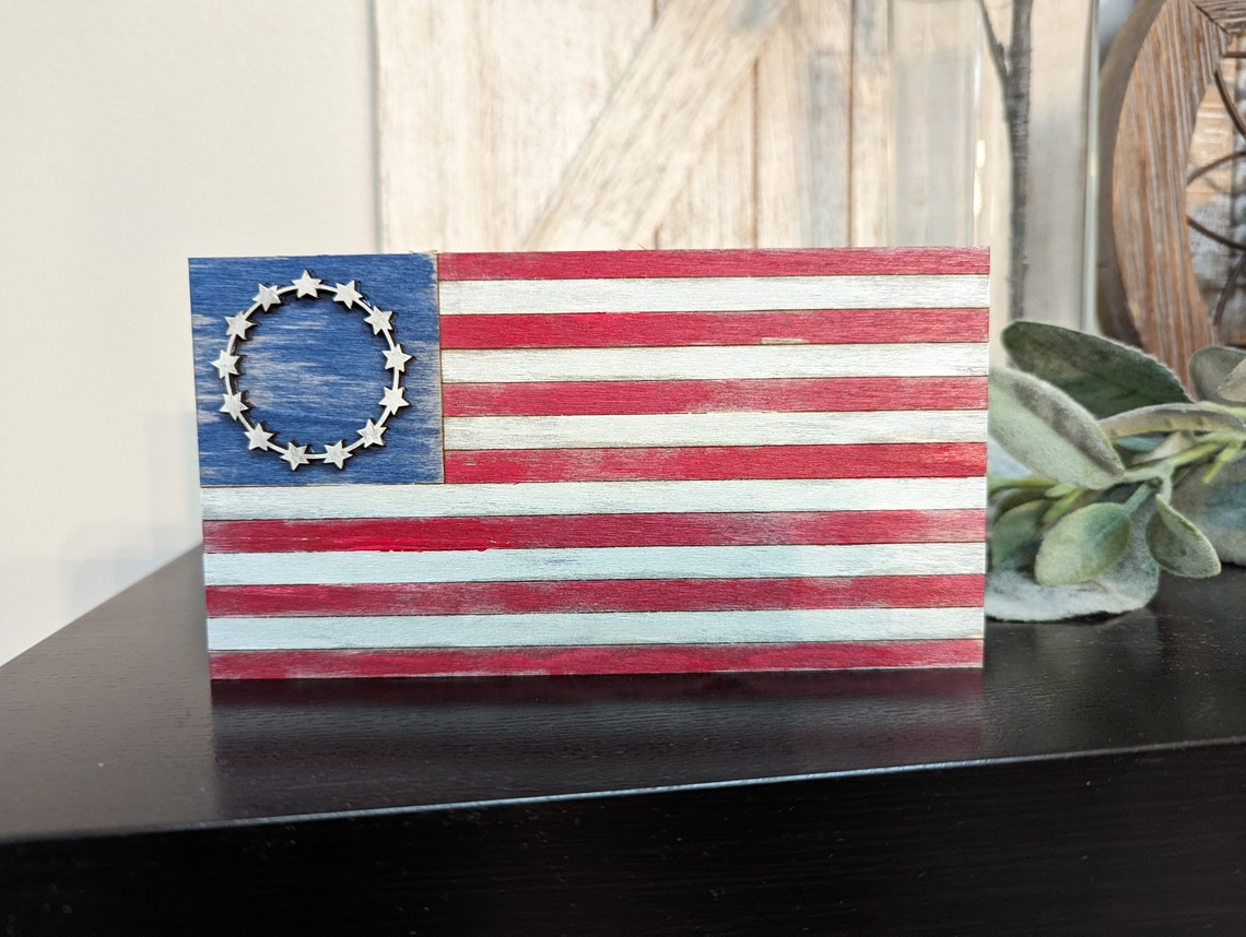 Laser Cut Weathered Flag, Weathered Flag, 1776 Flag, Wood Flag - Etsy