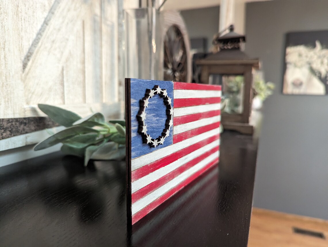 Laser Cut Weathered Flag, Weathered Flag, 1776 Flag, Wood Flag - Etsy