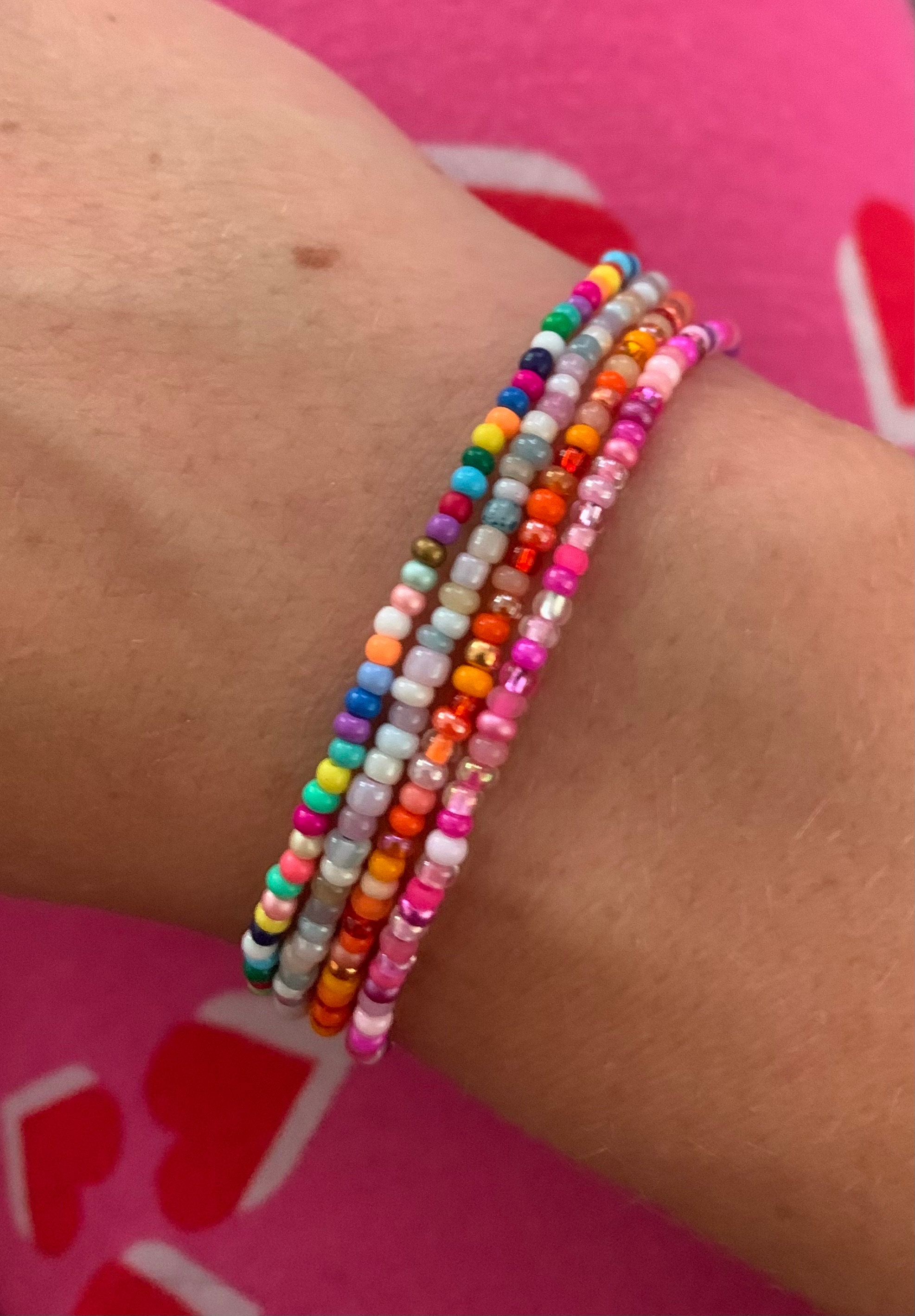 Multi Colour Dainty Beaded Bracelet - Etsy UK