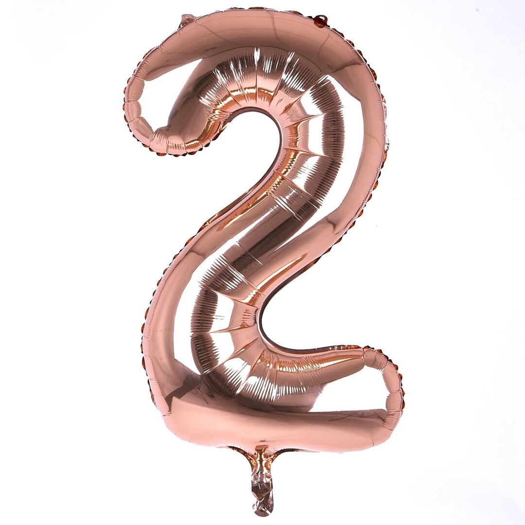 Number Two Balloon 40 Inches Foil Balloon Birthday Party Rose Gold by ...