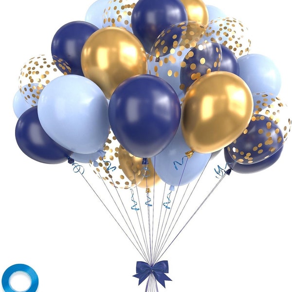 Metallic Navy Blue Balloons - Etsy