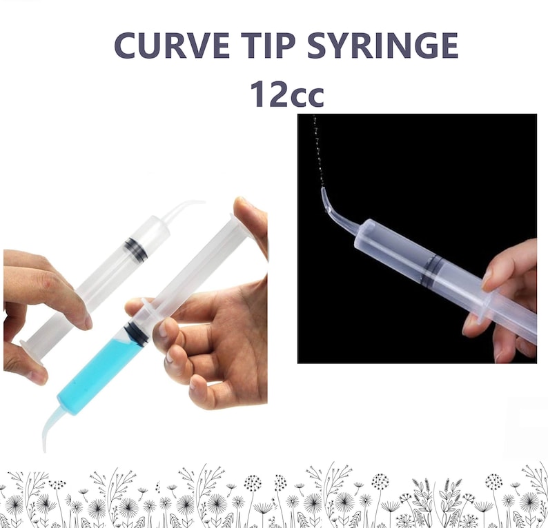 Curved Syringe 12cc Transfer Syringes Utility Syringe for Oral Care ...