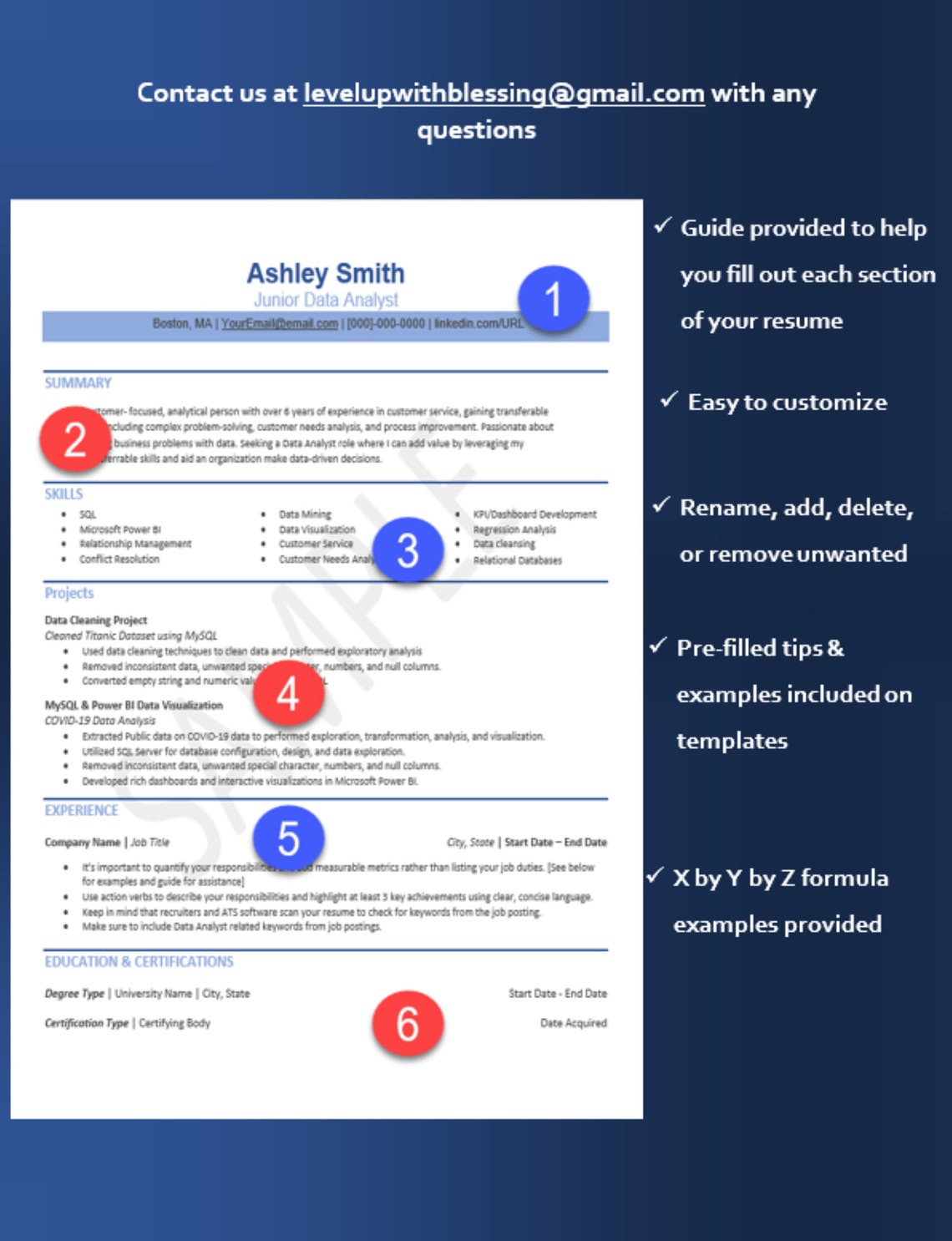 Entry Level Data Analyst Resume Template, ATS Resume, Data Analyst ...
