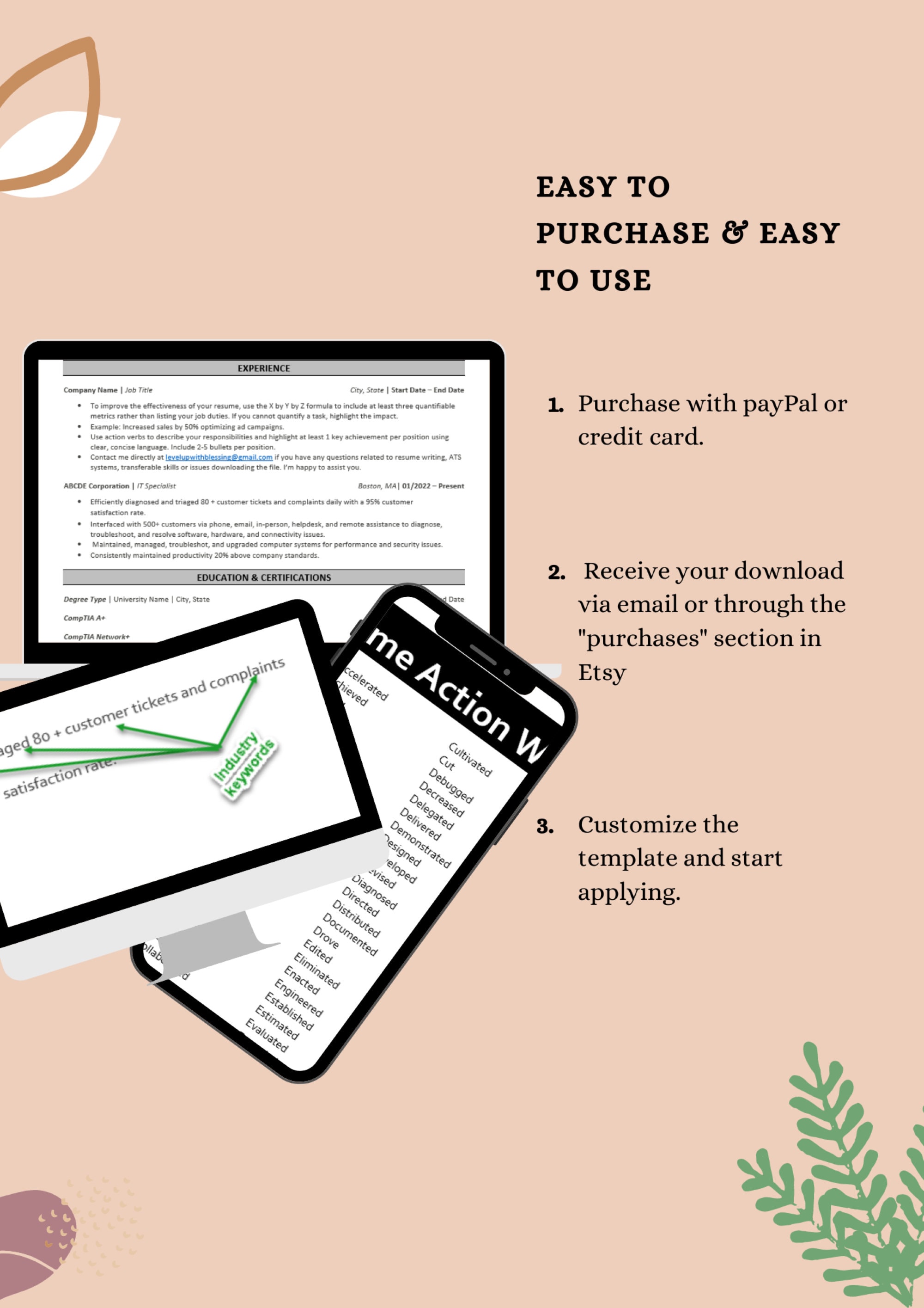 IT Resume, Tech Resume, Tech Support Resume, Ats Resume, Tech Resume ...