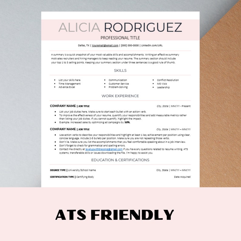 ATS Resume Template | ATS Friendly Resume | ATS Resume | Resume ...
