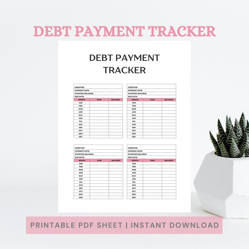 Debt Tracker | Debt Payoff Tracker | Debt Snowball Tracker | Debt ...