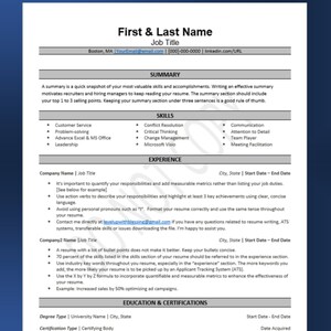 Tech Resume Template, ATS Friendly Resume Template, ATS Resume,harvard ...