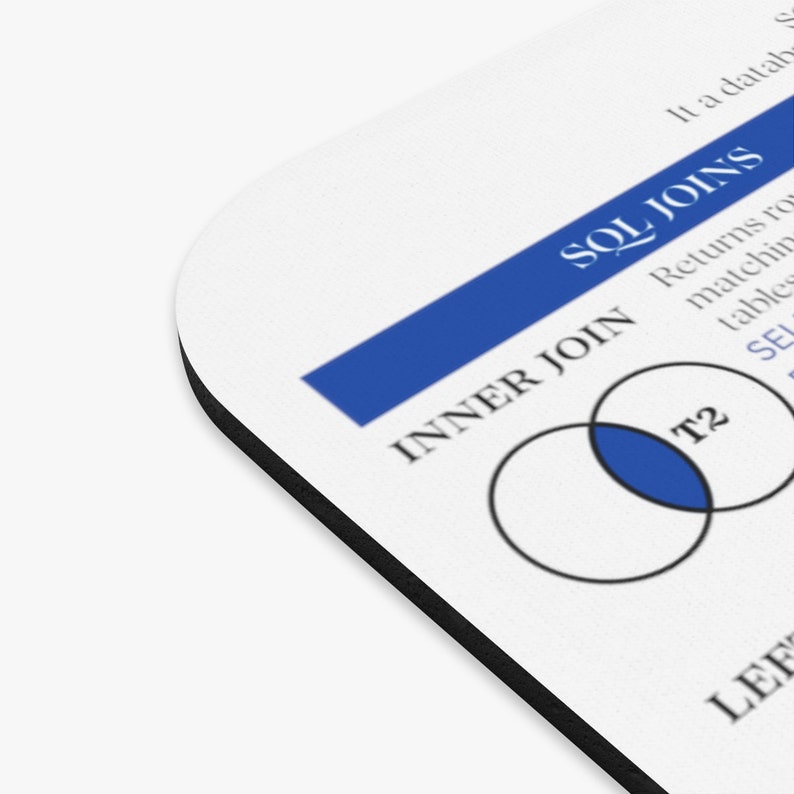 Sql Mouse Pad Cheat Sheet Mouse Pad For Developer Data Etsy 0538