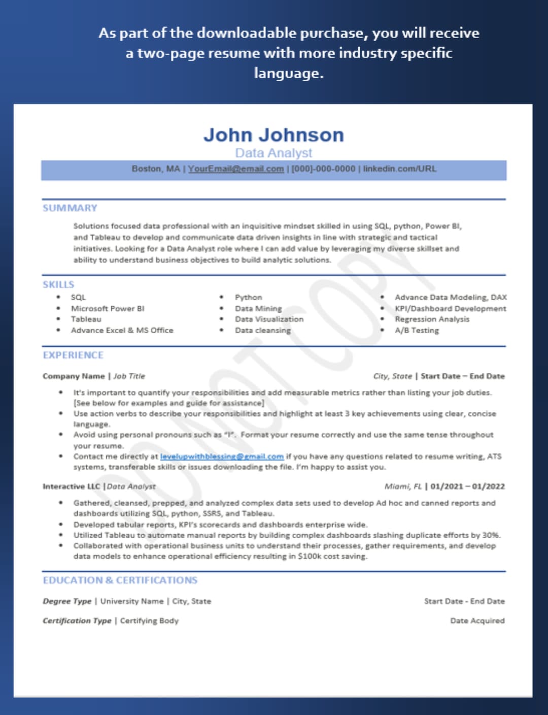 Data Analyst Resume, Data Analyst, Data ,ATS Resume, Resume Examples ...