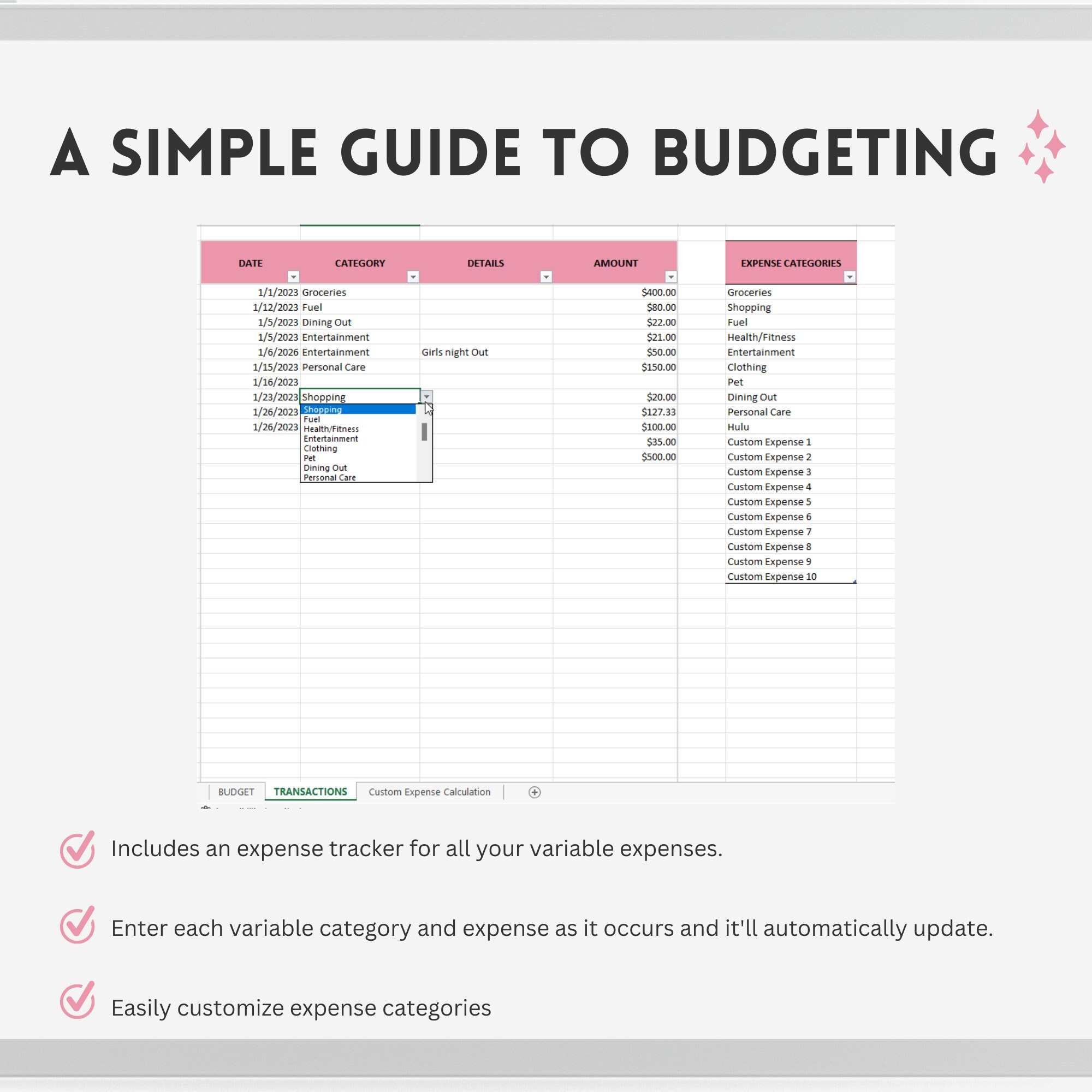 Excel Budget Template | Excel Monthly Budget and Finance Planner ...