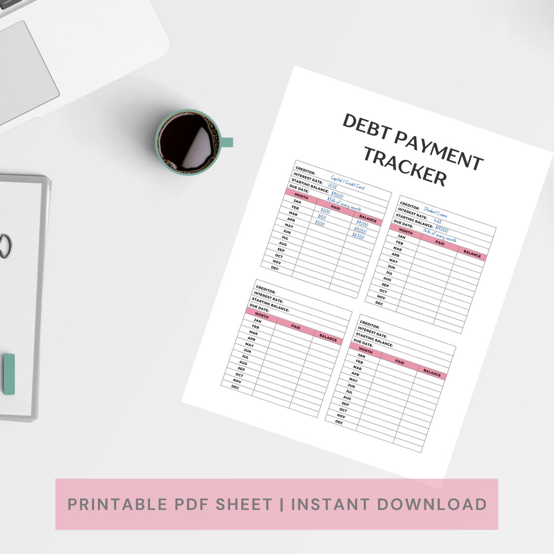 Debt Tracker | Debt Payoff Tracker | Debt Snowball Tracker | Debt ...